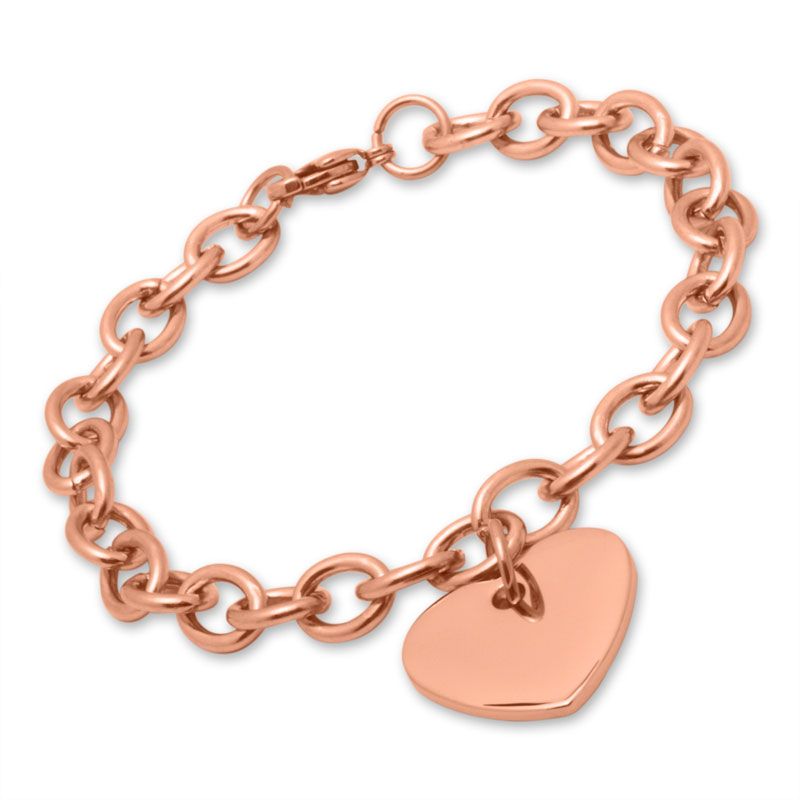 Bracelet coeur acier personnalisé - 1317